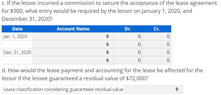 Recording Operating Lease Entries—Lessor On January | Chegg.com