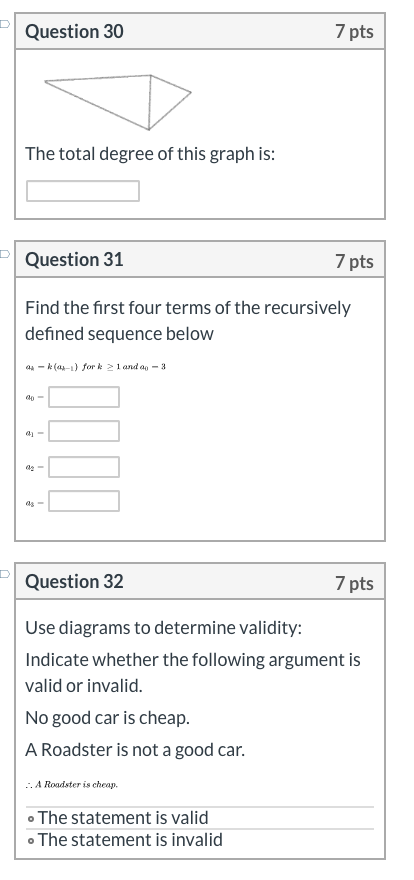 Solved Question 30 7 pts The total degree of this graph is: | Chegg.com