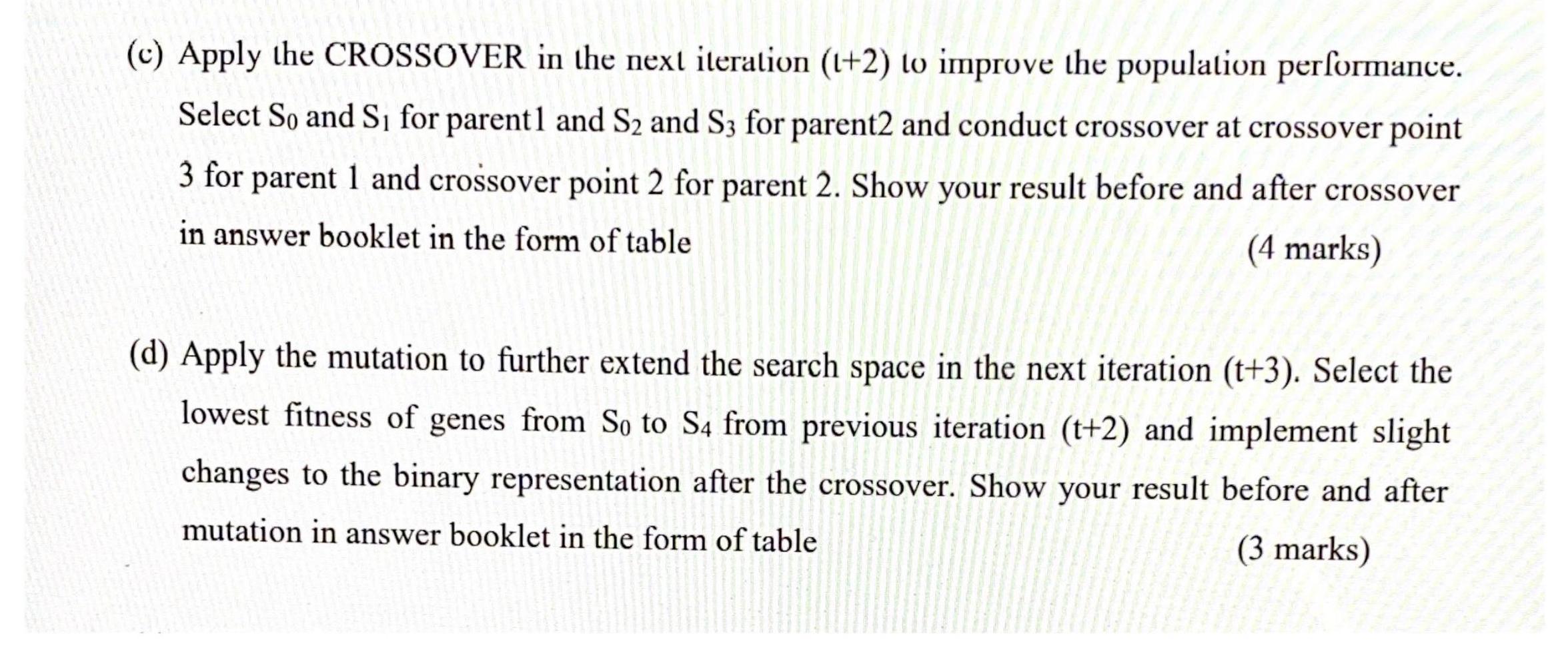 Solved Genetic Algorithm can be used to find a pair of | Chegg.com