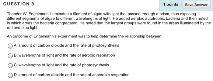 Solved QUESTION 8 1 pointsSave Answer Theodor W. Engelmann | Chegg.com