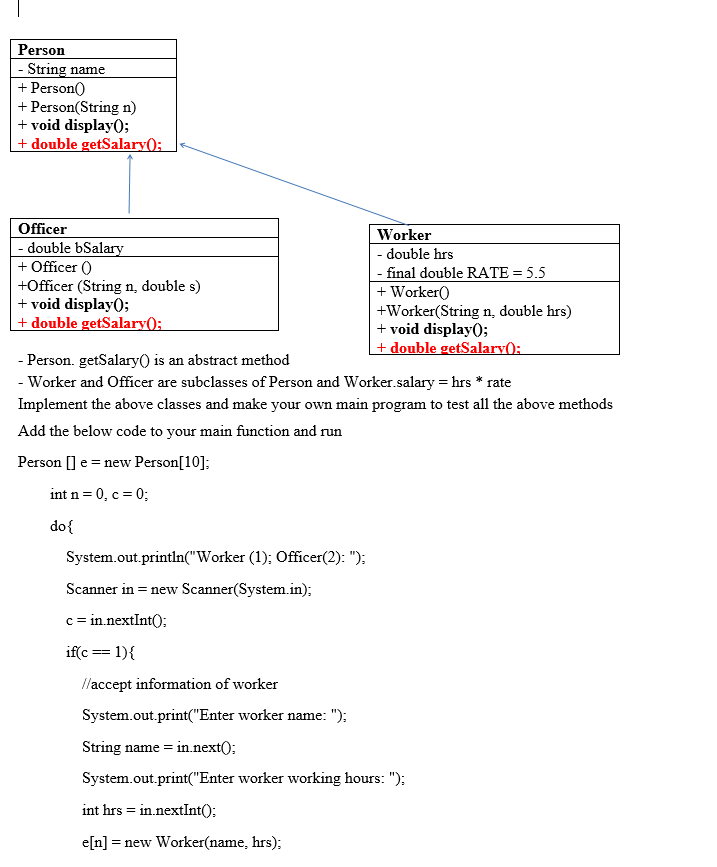 Solved Person - String name + Person + Person(String n) + | Chegg.com