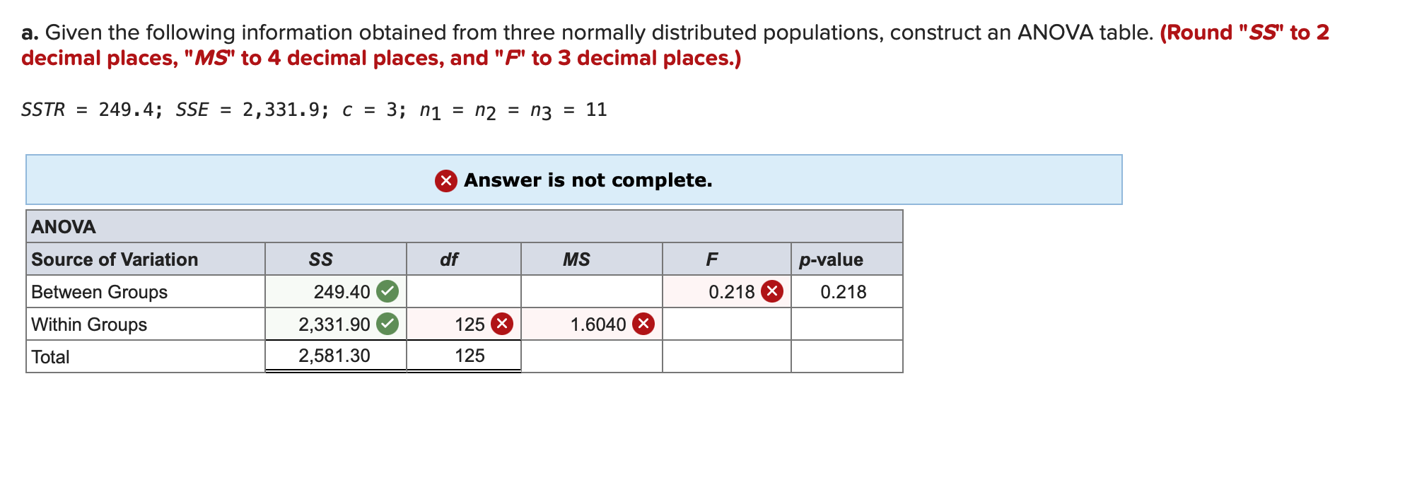Solved a. Given the following information obtained from | Chegg.com
