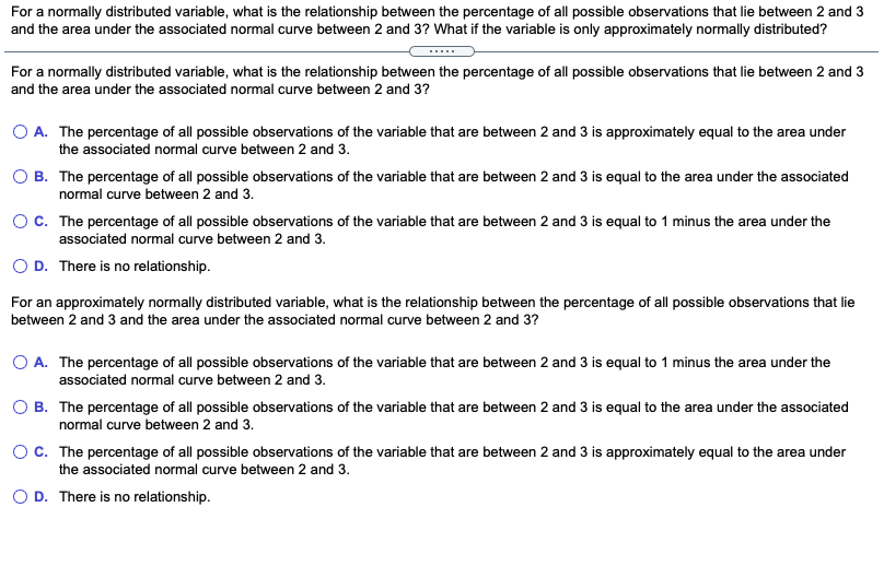 Solved For a normally distributed variable, what is the | Chegg.com