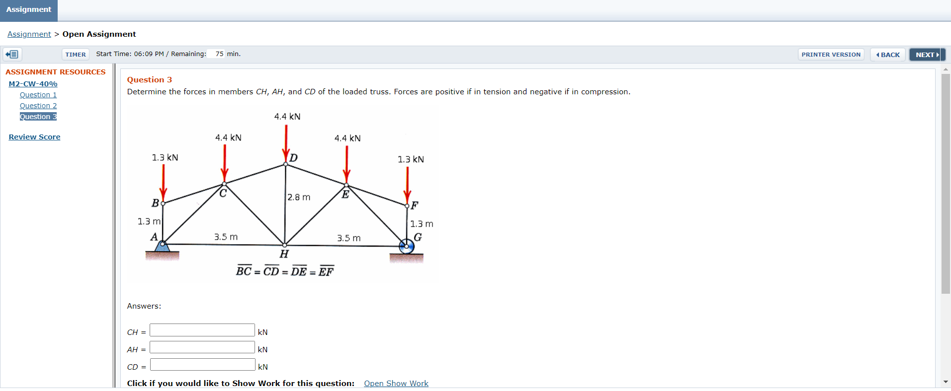 Solved Assignment Assignment > Open Assignment 1 TIMER Start | Chegg.com