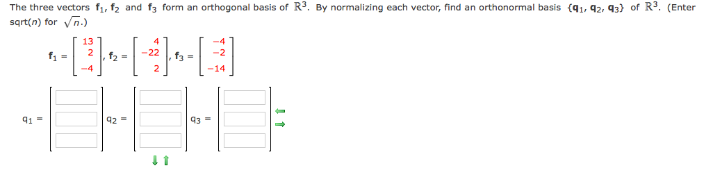 Solved The three vectors f1,f2 and f3 form an orthogonal | Chegg.com