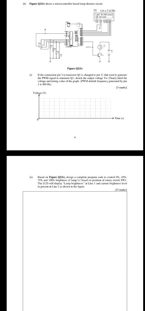 (b) Figure Q2(b) shows al microcontroller-based lamp | Chegg.com