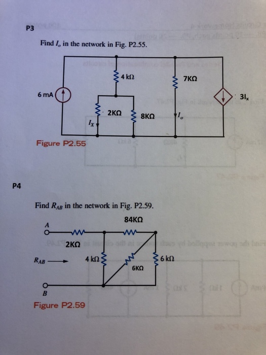 Solved P3 Find I, in the network in Fig. P2.55. 4 k2 7 ΚΩ 6 | Chegg.com