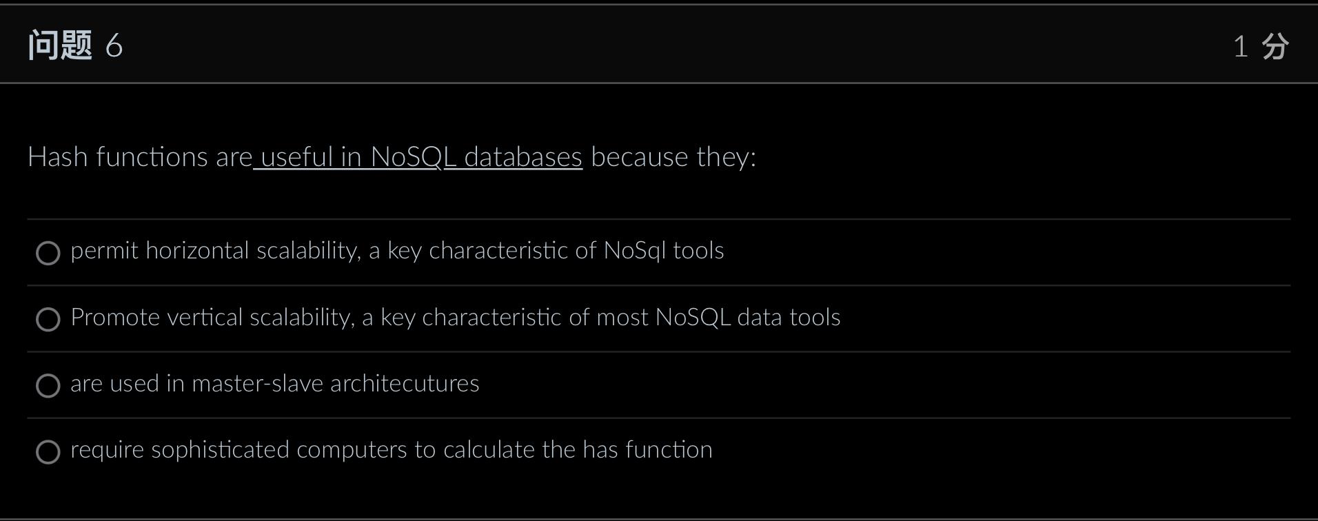 Solved Hash functions are useful in NOSOL databases because | Chegg.com