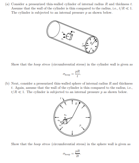 Solved (a) Consider a pressurized thin-walled cylinder of | Chegg.com