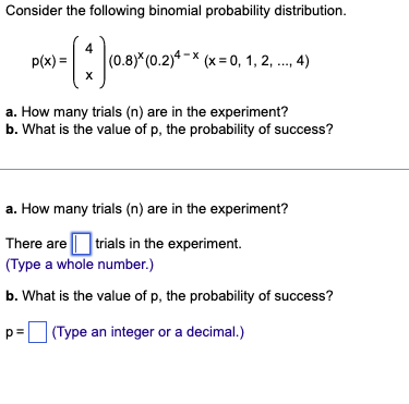 Solved Consider the following binomial probability | Chegg.com