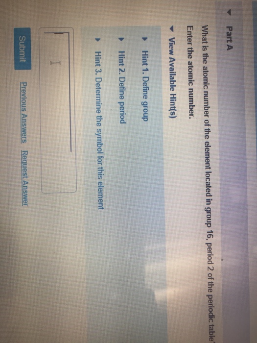 Solved Part A What is the atomic number of the element | Chegg.com