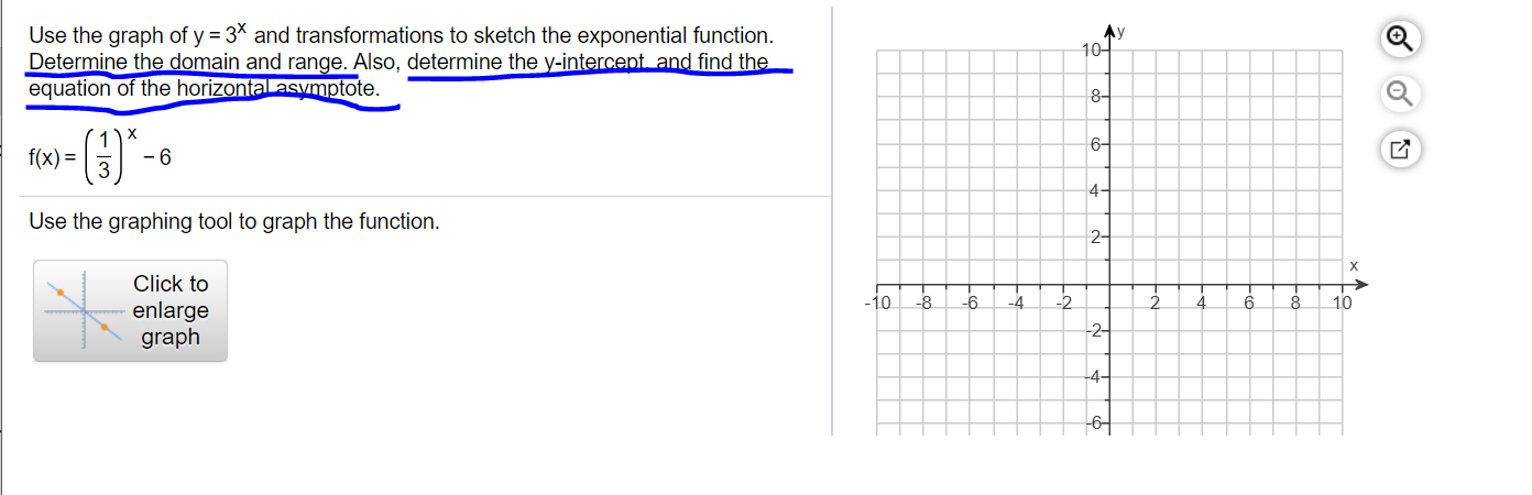Solved Ay 10- Use the graph of y = 3and transformations to | Chegg.com