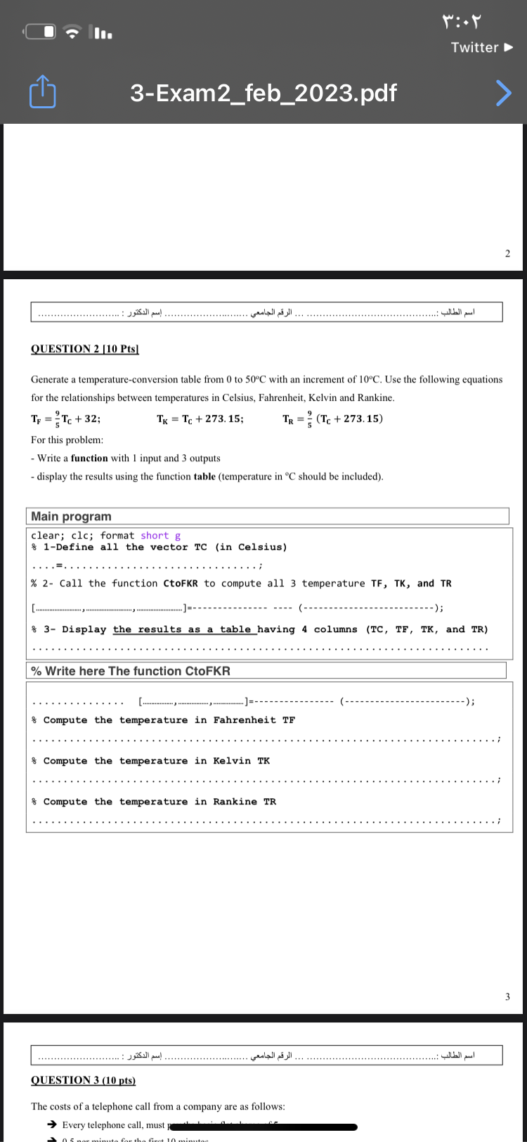 Solved QUESTION 2[10Pts]Generate a temperature-conversion | Chegg.com