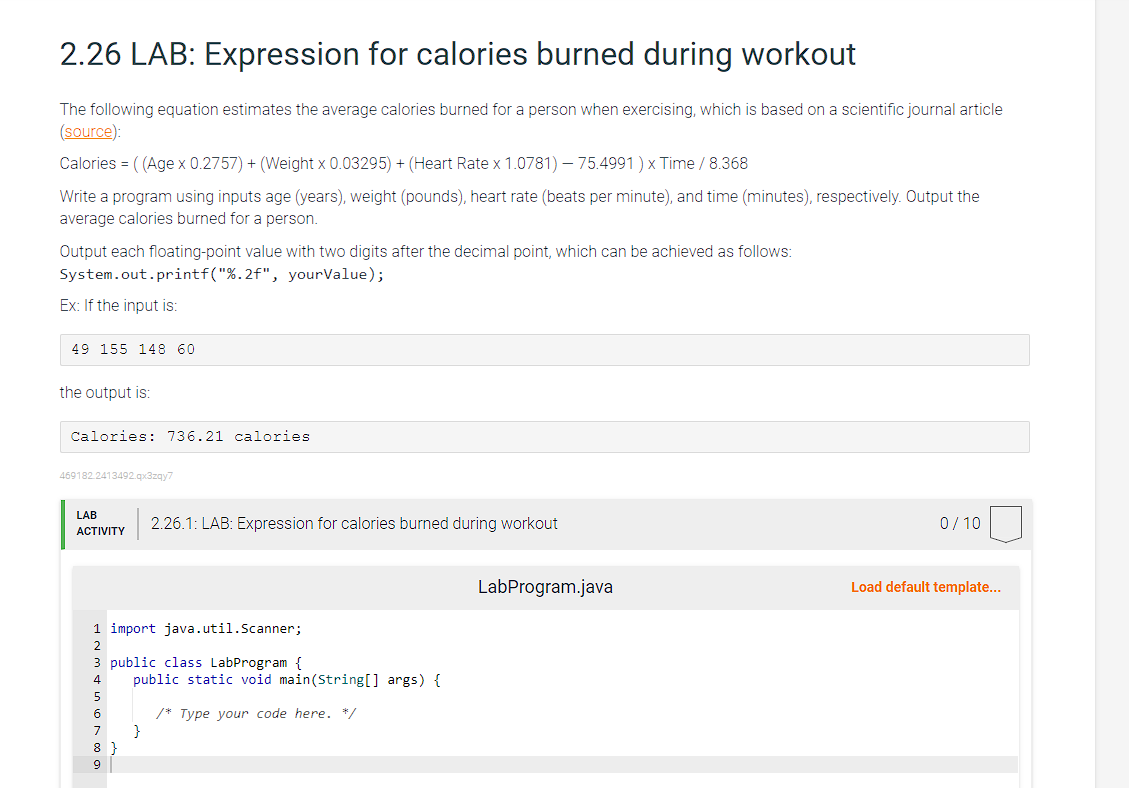 Solved The following equation estimates the average calories | Chegg.com