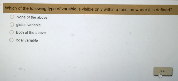 Solved Which of the following type of variable is visible | Chegg.com