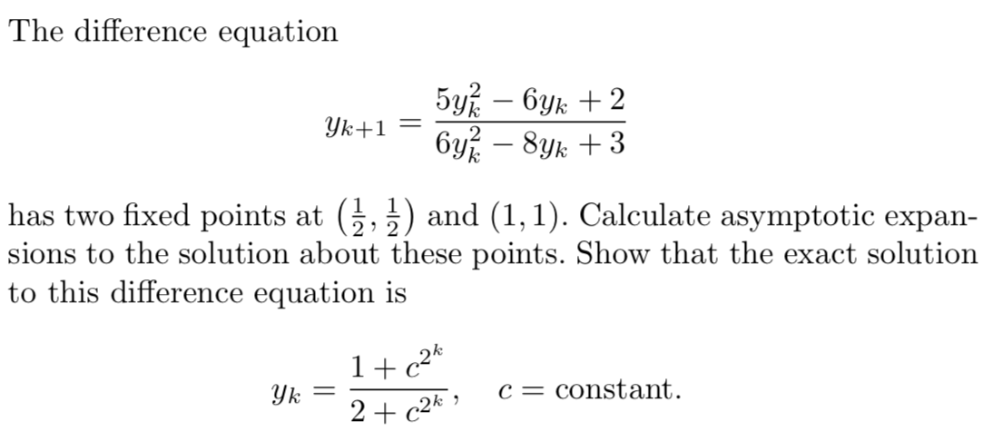 The difference equation 5yk – byk + 2 Yk+1 = 6yz - | Chegg.com