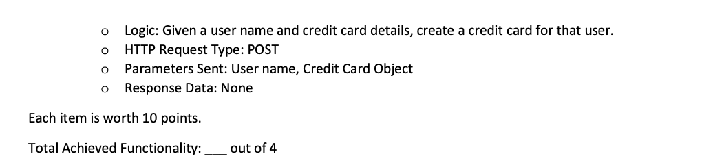 Solved Create a User with username, password and optional | Chegg.com