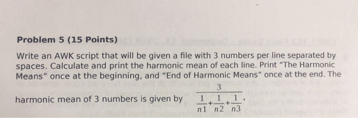 Solved Problem 5 15 Points Write An Awk Script That Will 5370