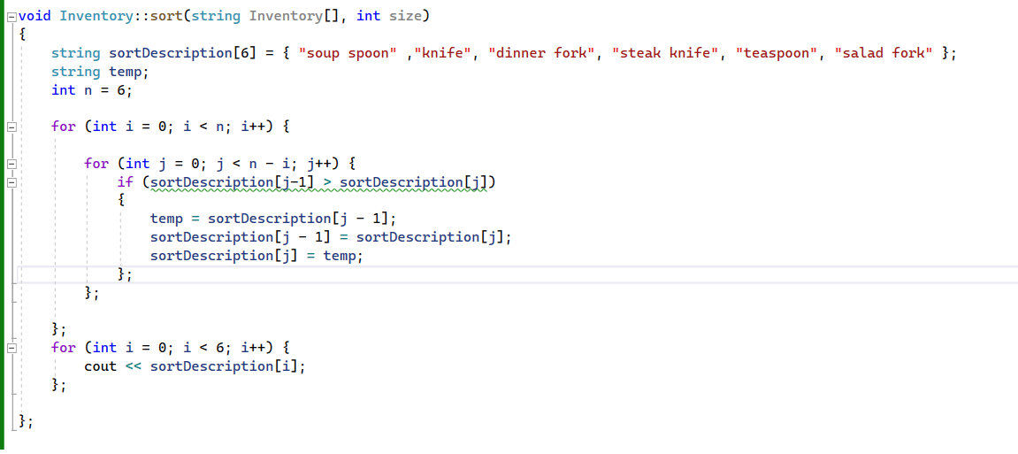 Solved Trying to make it sort the array alabetically | Chegg.com