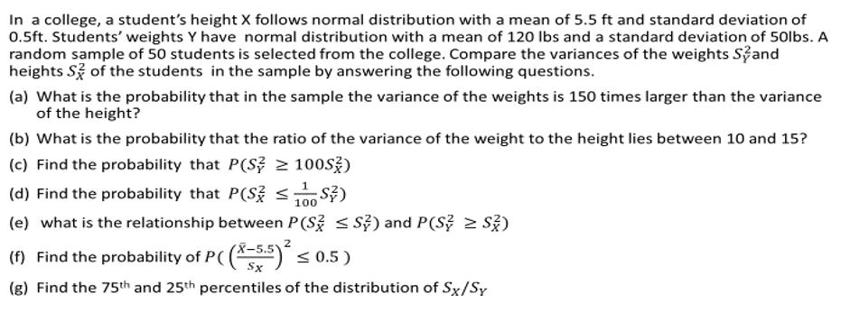 In a college, a student's height X follows normal | Chegg.com