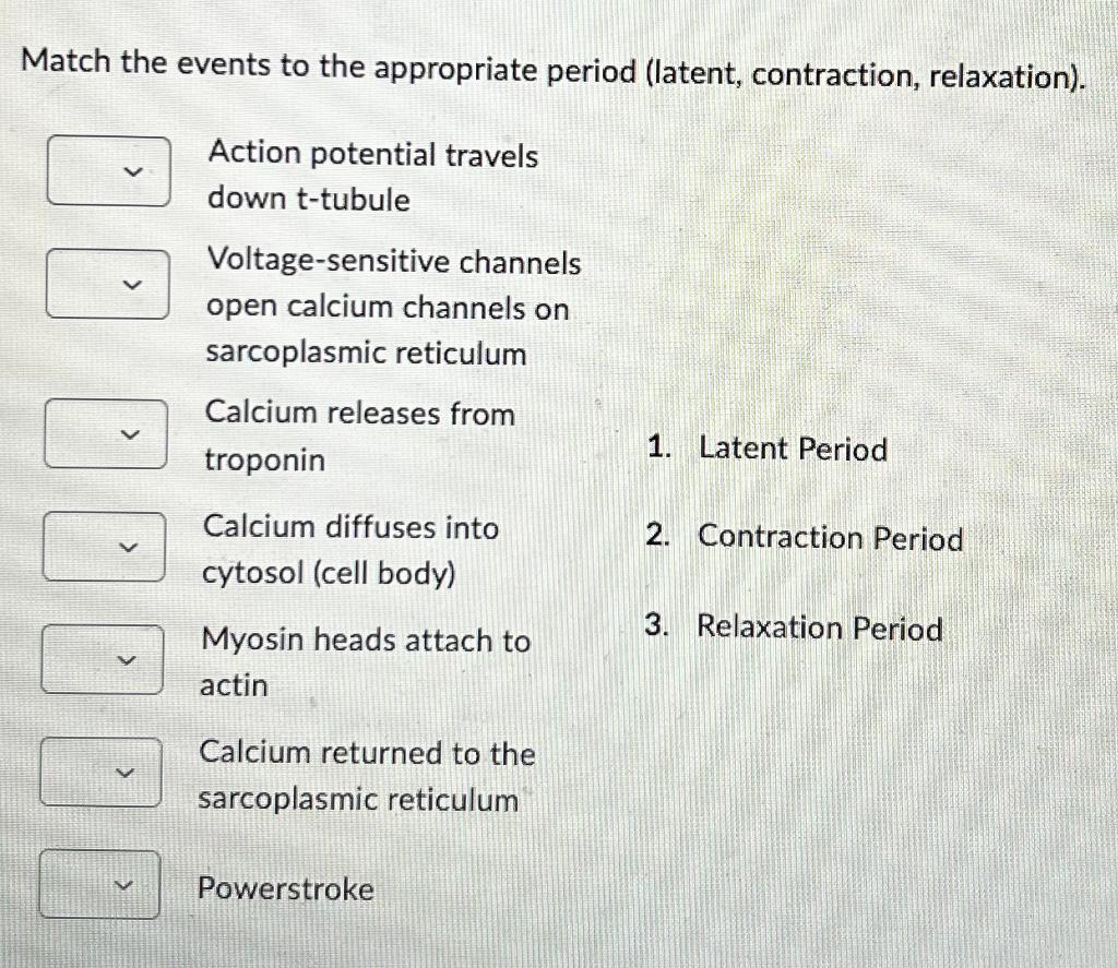 Solved Match the events to the appropriate period (latent, | Chegg.com