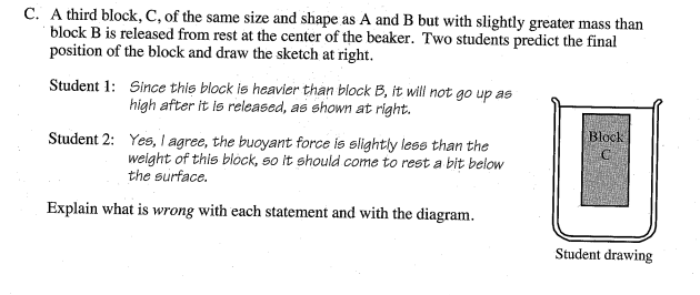 Solved Block B Is Completely Submerged While Block A Is Chegg