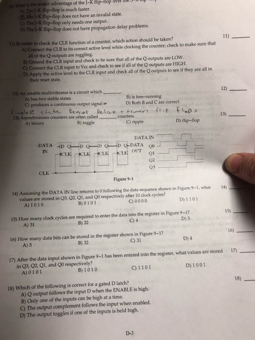 Solved What is the major advantage of the j-K flip-Hlop 80er | Chegg.com