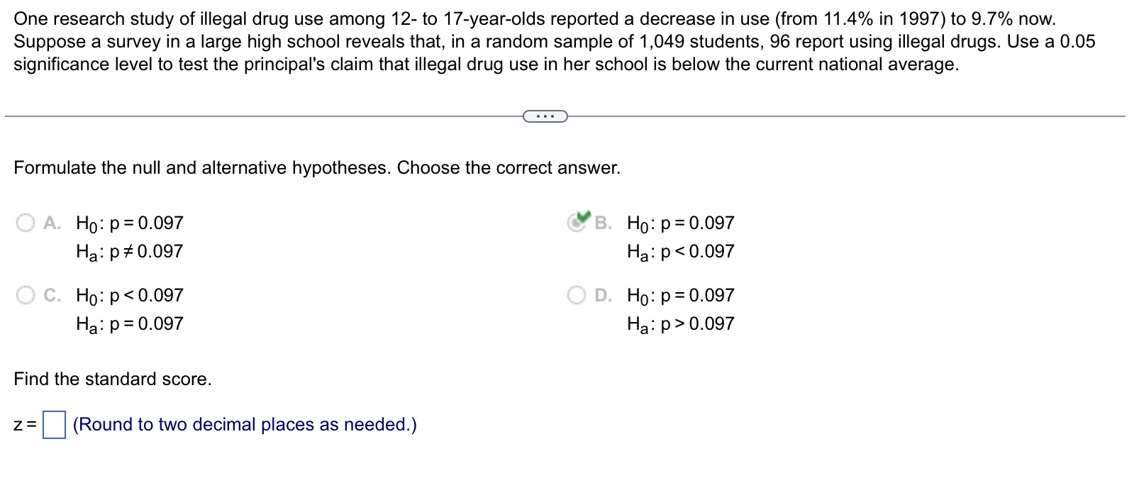 Solved Formulate the null and alternative hypotheses. Choose | Chegg.com