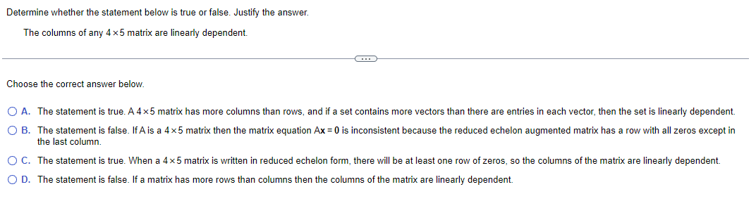 Solved Determine whether the statement below is true or | Chegg.com