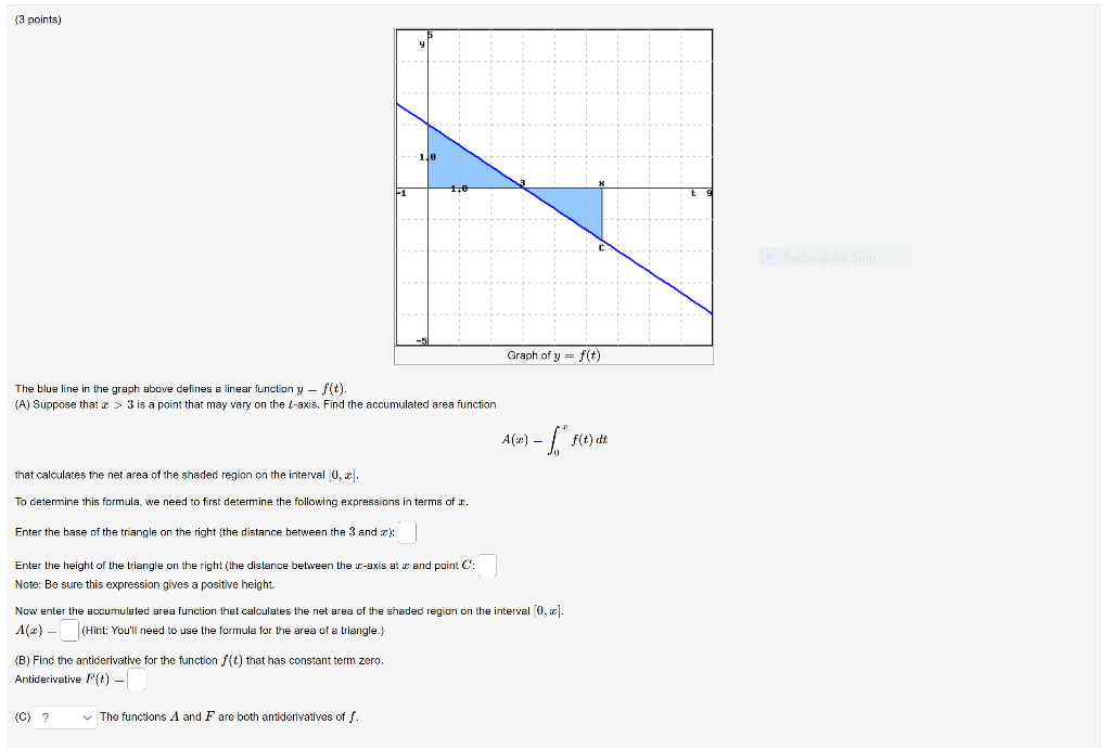 Solved (3 points) y -10 -1 1.0 Reclamgular Snip Graph of y = | Chegg.com
