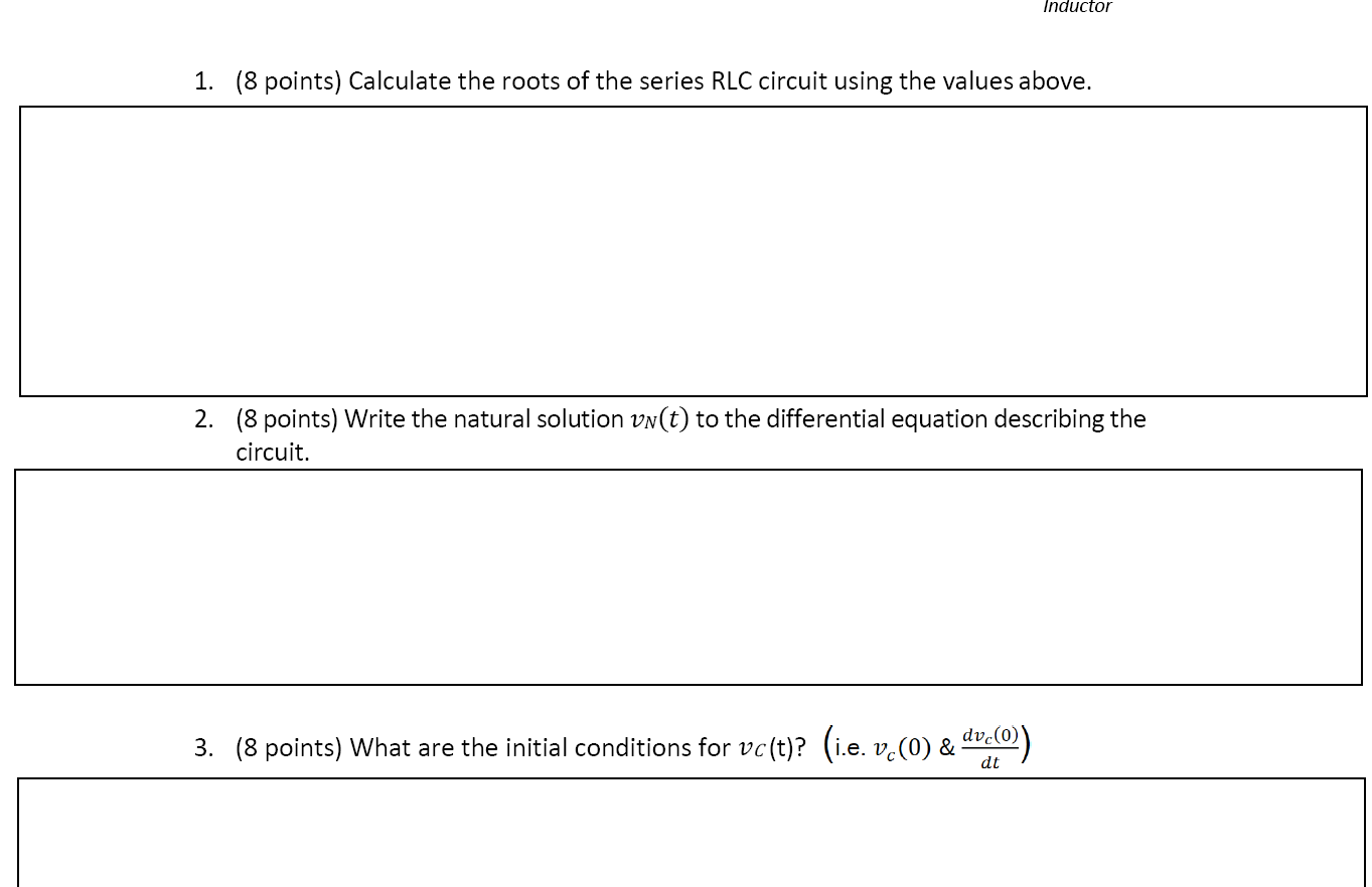 Solved Figure 1 - RLC circuit The voltage source, | Chegg.com