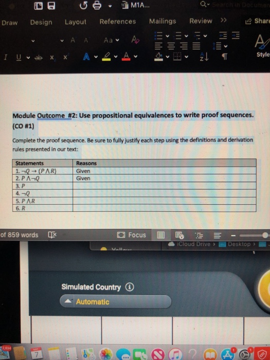 Solved Module Outcome #2: Use propositional equivalences to | Chegg.com