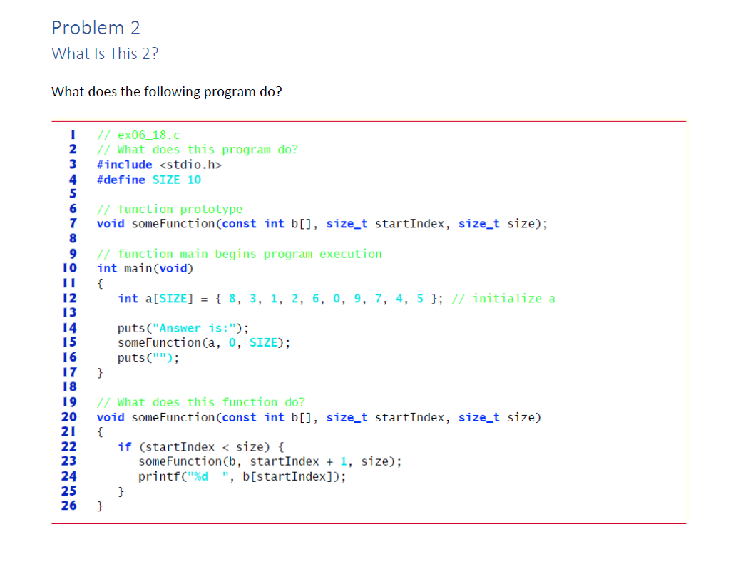Solved Problem 2 What Is This 2? What does the following | Chegg.com