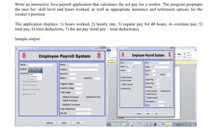 Solved Write an interactive Java payroll application that | Chegg.com