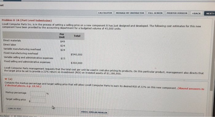 Solved ent FULL SCREEN PRINTI R VERSION BACK NEXT CALCULATOR | Chegg.com