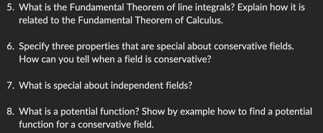 Solved What is the Fundamental Theorem of line integrals? | Chegg.com