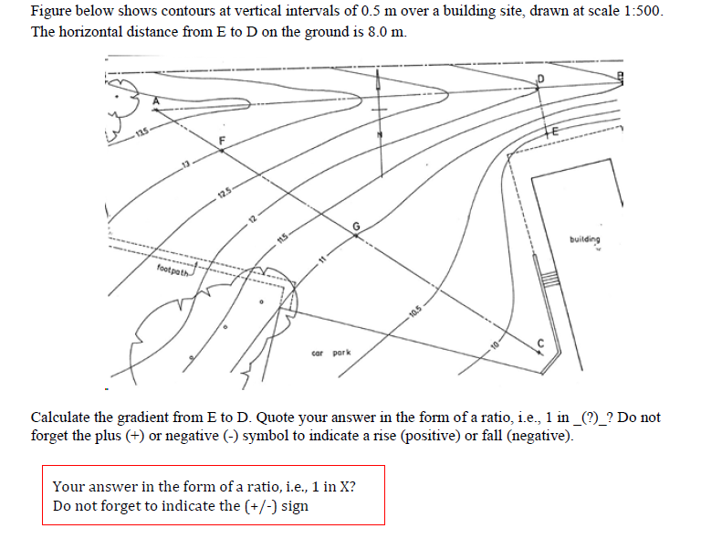 Solved Figure below shows contours at vertical intervals of | Chegg.com