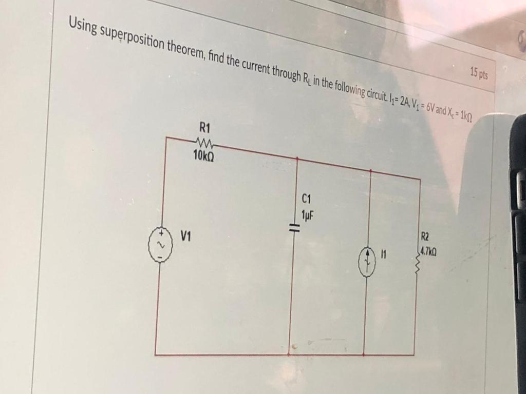 Using superposition theorem, find the current through | Chegg.com