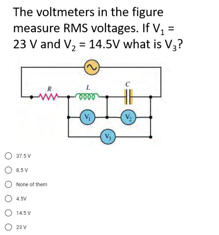 Solved The voltmeters in the figure measure RMS voltages. If | Chegg.com