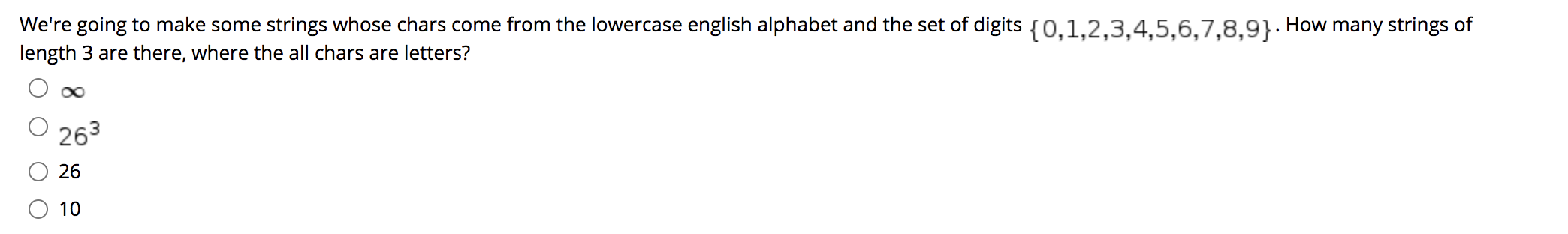 Solved We're going to make some strings whose chars come | Chegg.com