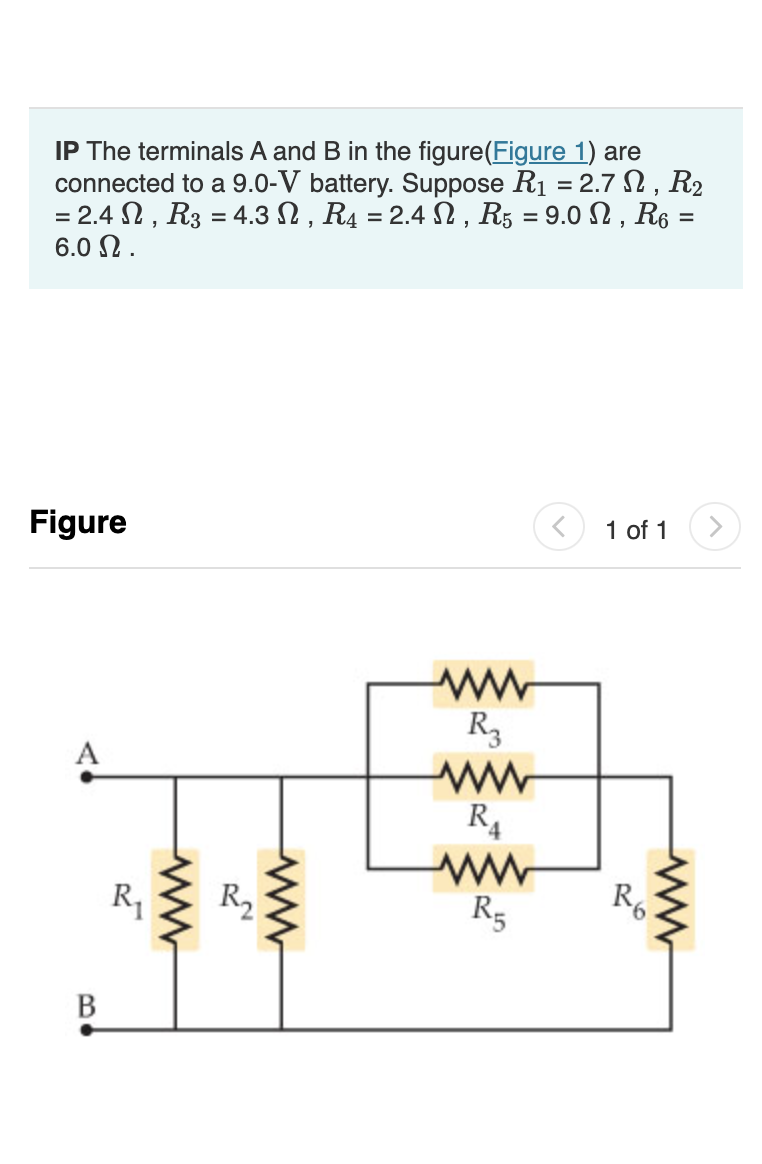 Solved Find The Current Flowing Through Each Resistor Is