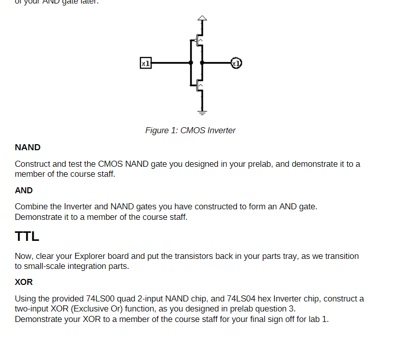 Solved NAND Construct and test the CMOS NAND gate you | Chegg.com