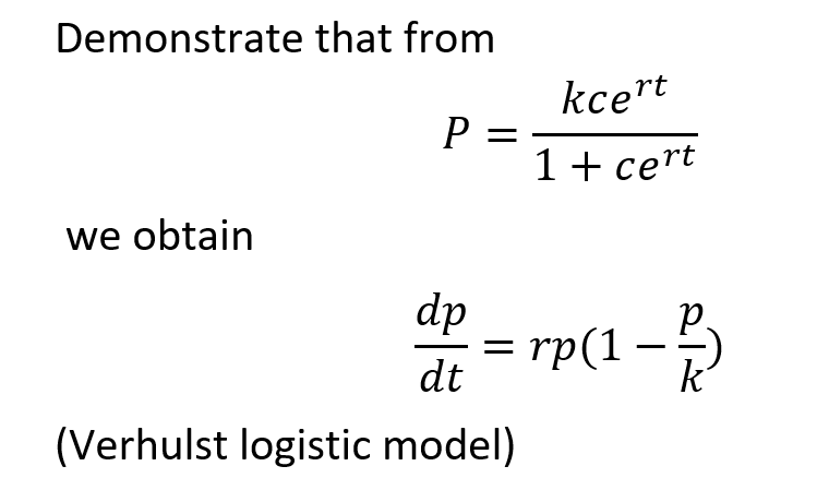 Solved Demonstrate that from kcert P= 1 + cert we obtain p | Chegg.com
