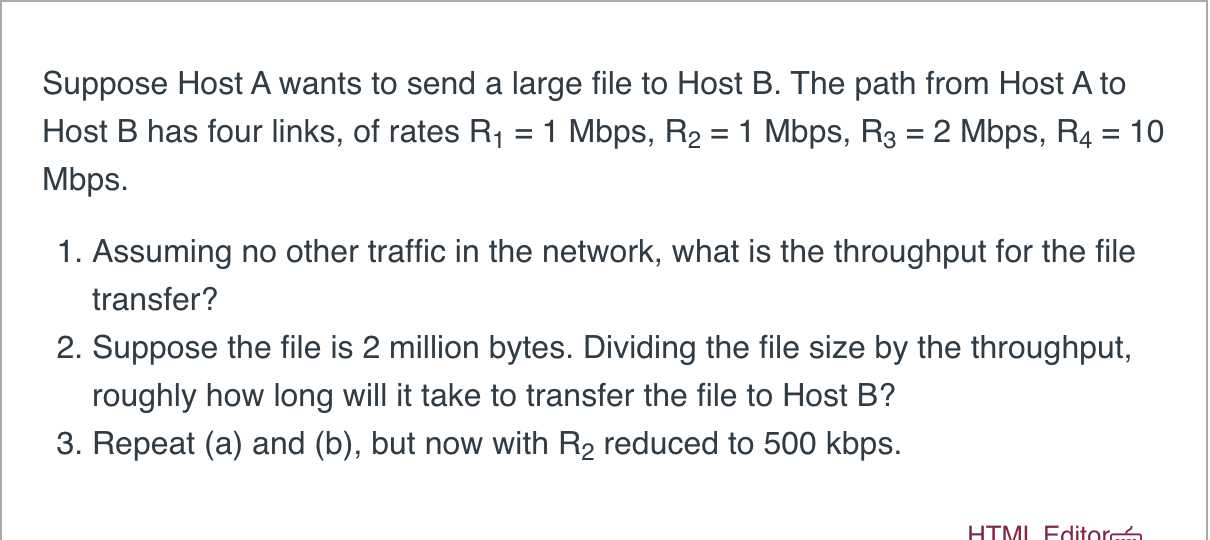 Solved Suppose Host A wants to send a large file to Host B. | Chegg.com