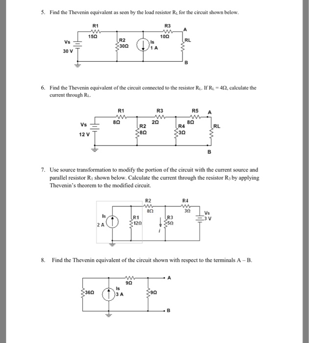 Solved 5. Find the Thevenin equivalent as seen by the load | Chegg.com