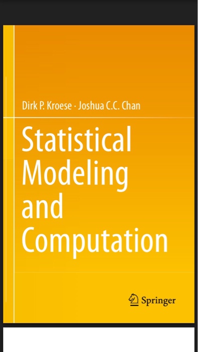 Solved Dirk P Kroese Joshua C.C. Chan Statistical Modeling | Chegg.com