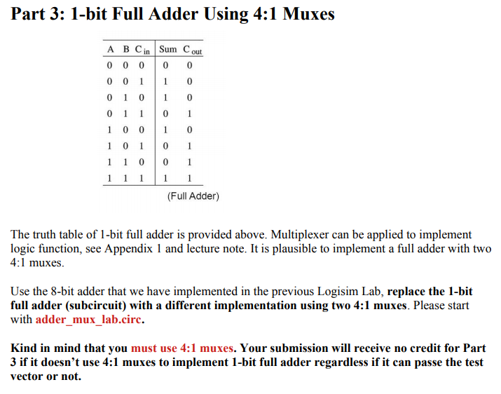 8-bit adder and 1-bit adder. Need to pass this test | Chegg.com