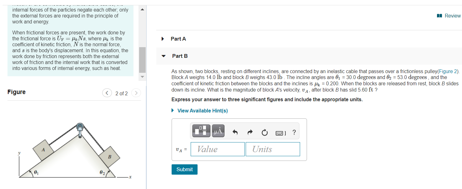 Solved As shown, two blocks, resting on different inclines, | Chegg.com