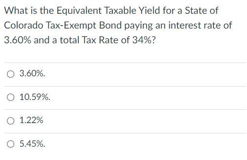 Solved What is the Equivalent Taxable Yield for a State of | Chegg.com