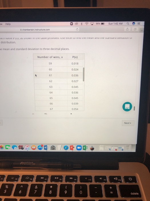 Solved Calculate Mean and Standard Deviation for a Discrete | Chegg.com